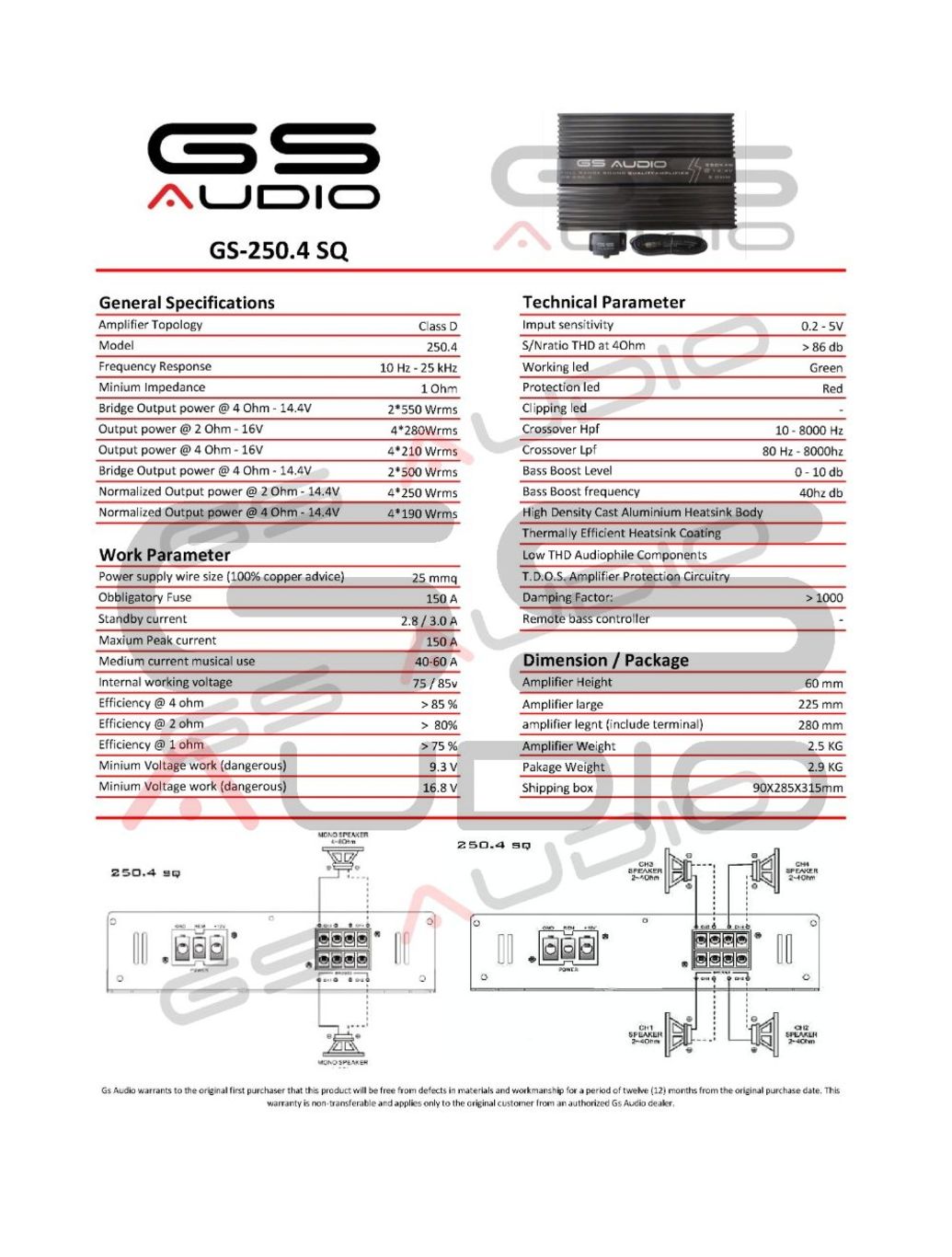 Gs Audio 250.4SQ