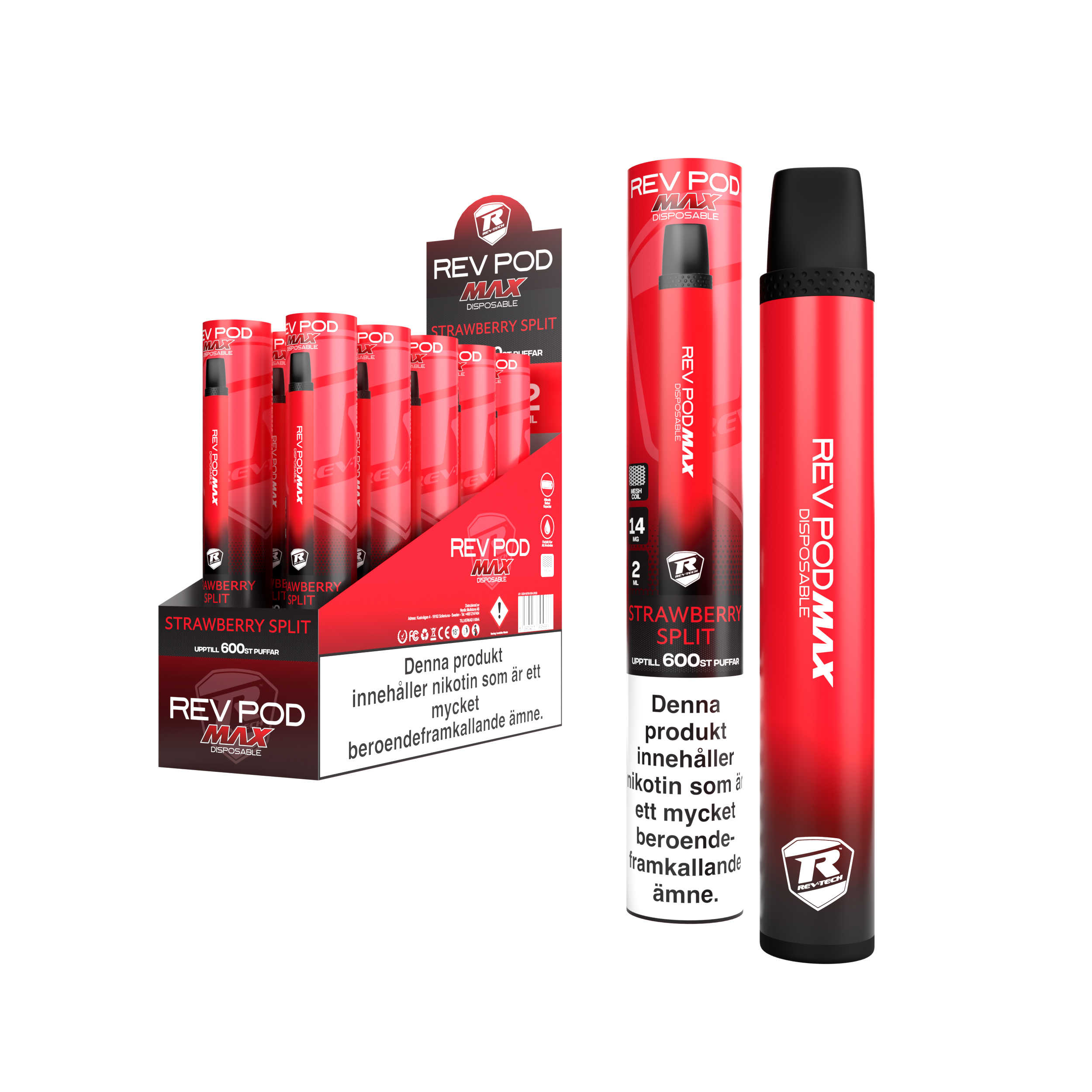 Rev Pod Max - Strawberry Split (10-pack)