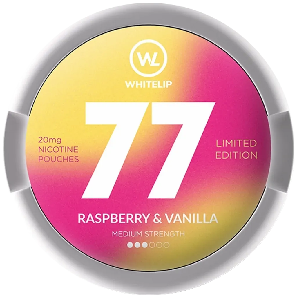 77 Raspberry Vanilla 20mg - Köp Vitt Snus Online