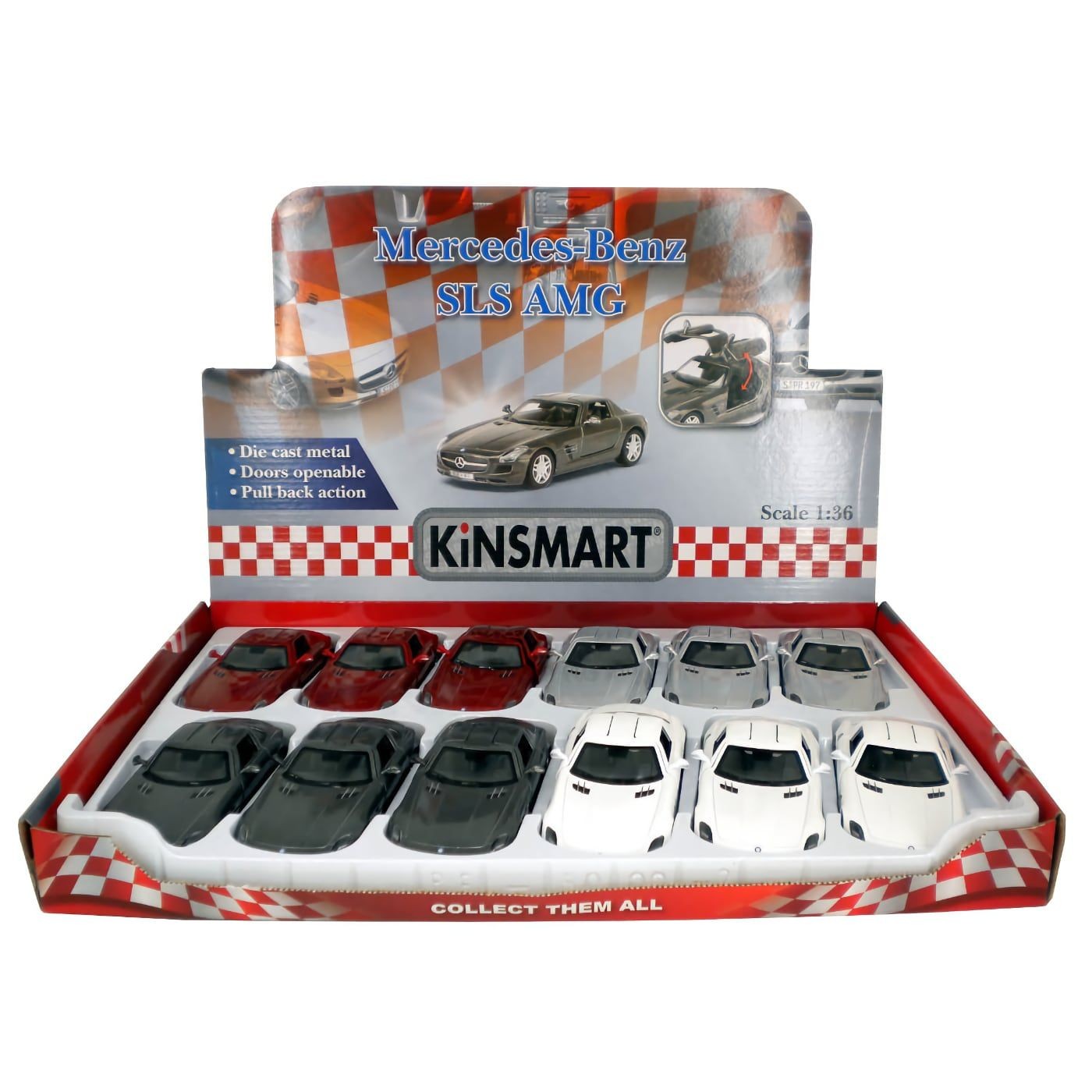 Mercedes-Benz SLS AMG - Kinsmart - 1:36 - Silver
