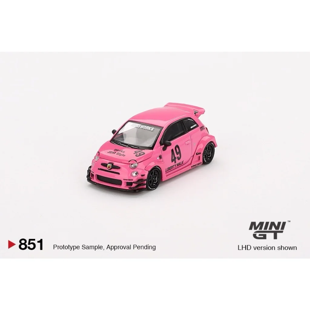 LB-WORKS x Abas Works ABARTH 595 - Pink - Mini GT - 1:64