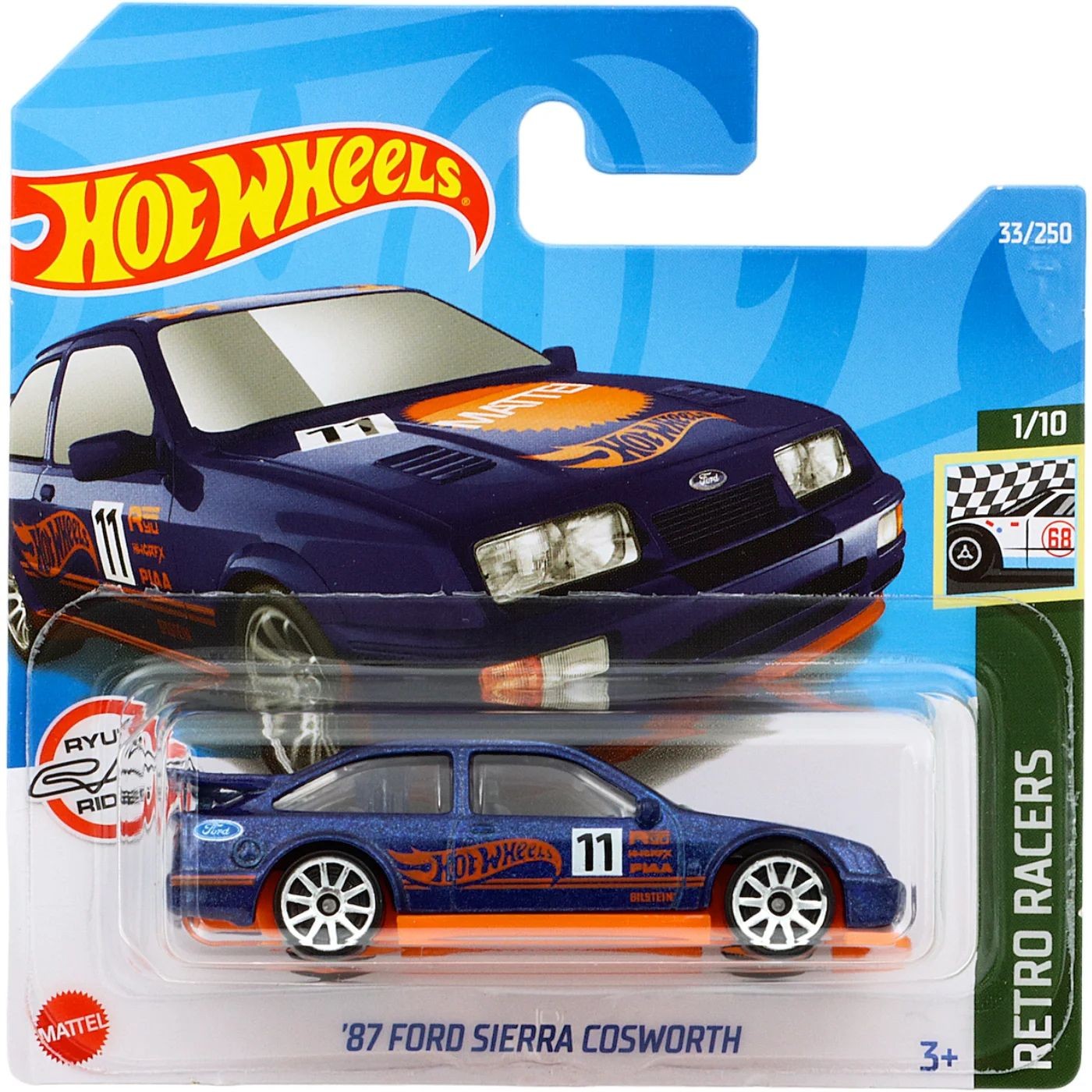 87 Ford Sierra Cosworth - Retro Racers - Blå - Hot Wheels