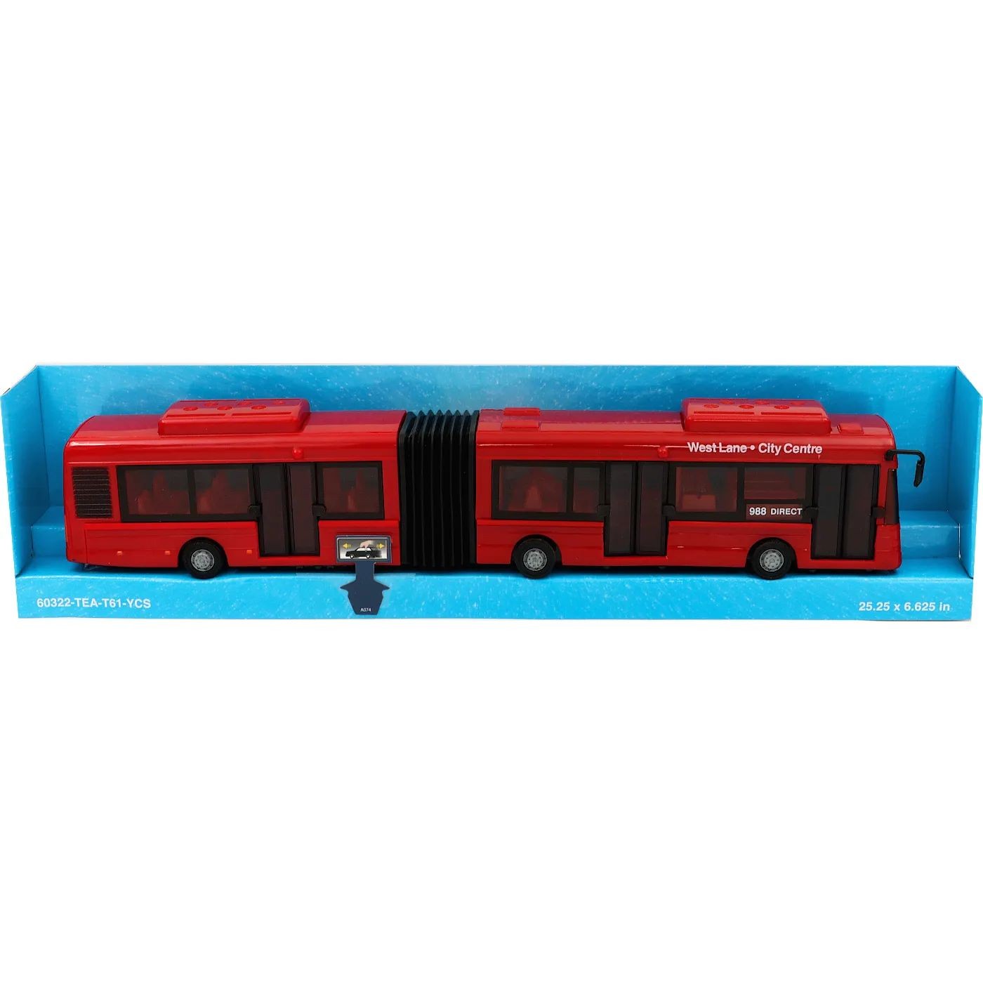 Stadsbuss - City Articulated Bus - Teama - 38 cm - Röd