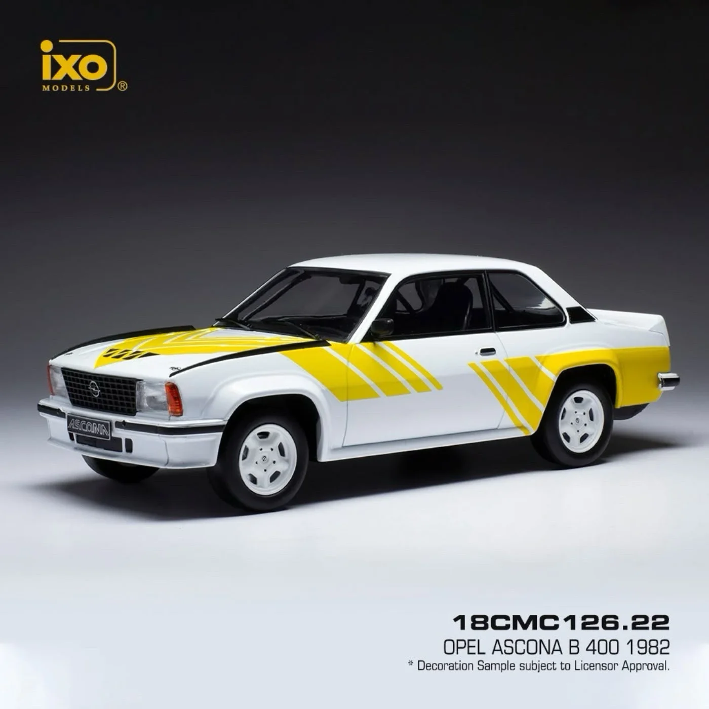 Opel Ascona B 400 - 1982 - Vit / Gul - Ixo Models - 1:18