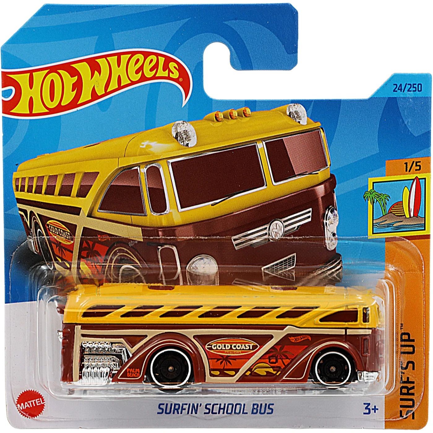 Surfin' School Bus - Surf's Up - Brun - Hot Wheels