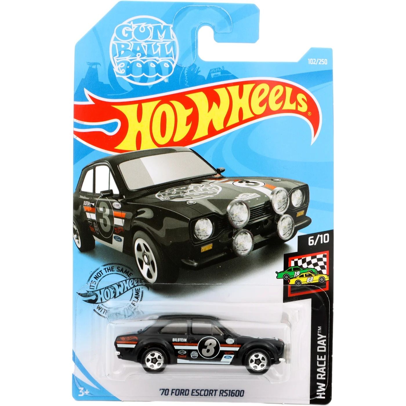 SKADAD FÖRPACKNING-'70 Ford Escort RS1600-HW Race Day-Svart-Hot Wheels ...