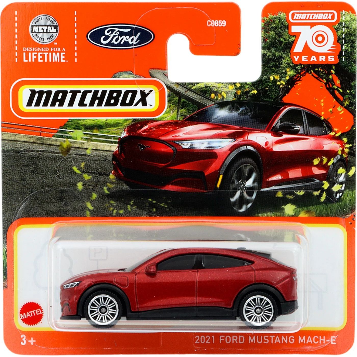 2021 Ford Mustang Mach-E - Röd - 70 Years - Matchbox